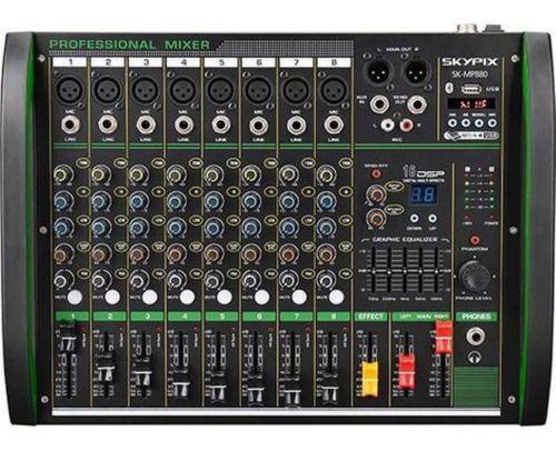 Mesa De Som Mixer 8 Canais Sk-mp880 Interface Usb Efx Skypix - Mesa de ...