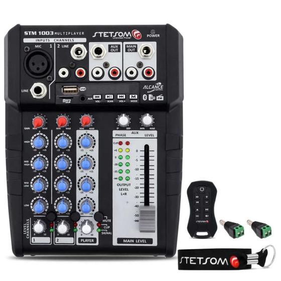 Mesa De Som Stetsom Stm1003 Automotiva Mixer 3 Canais 12v - Mesa de Som ...