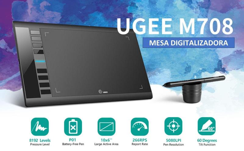 Mesa Digitalizadora Ugee - M708 - Mesa Digitalizadora - Magazine Luiza