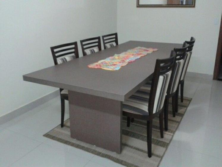 Mesa em MDF para cozinha completa 100% MDF seis lugares - Madeira ...