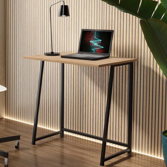 Mesa Escrivaninha Dobrável Apoio Para Notebook Estudos Trabalho Mdf Aço ...