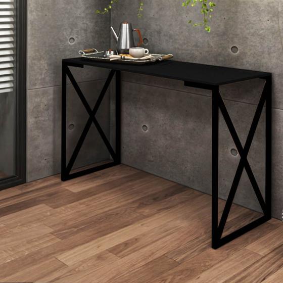 Mesa Escrivaninha Escritório e Home Office X Zurik X Industrial Ferro ...