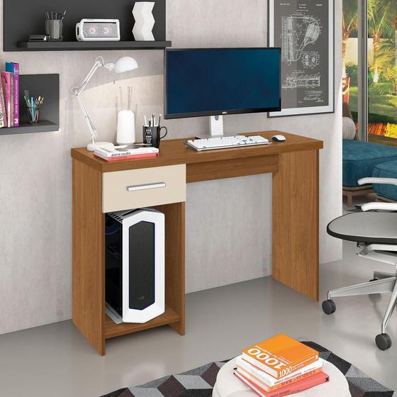 Mesa Escrivaninha para Computador/Notebook - Germai Prisma - Freijó/Off ...