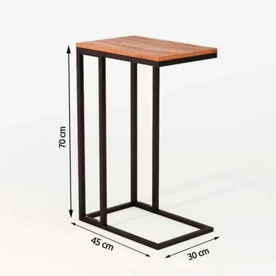 Mesa Estilo Industrial Lateral Sofá Apoio Notebook Livro Leitura Estilo ...