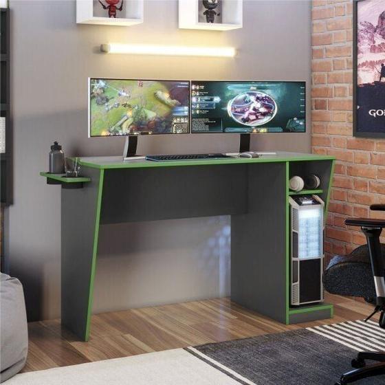 Mesa Gamer com Suporte CPU Cyber Candian JCM Móveis - Mesas para ...