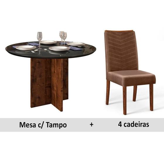Mesa Hera Vd 103+4 Cad Serena Malbec/Preto/Moca - DJ Móveis - Conjunto ...