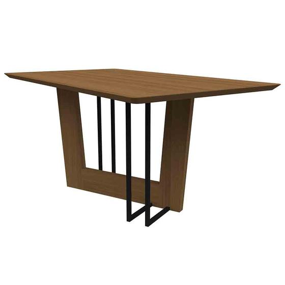 Mesa Munique 160x90cm Tampo Madeirado - Imbuia - newceval - Outros Móveis - Magazine Luiza