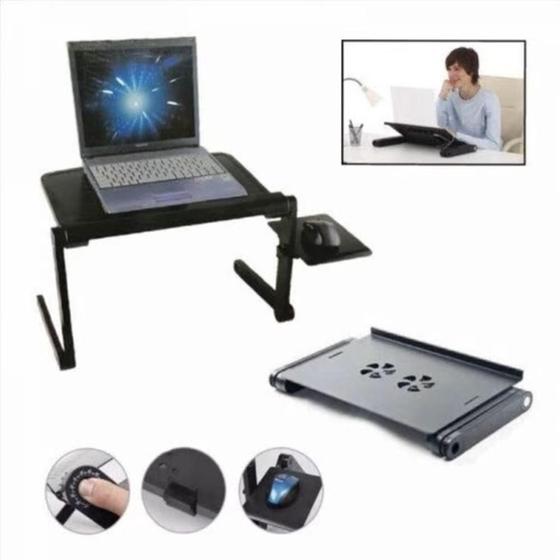 Mesa notebook sofa cama dobravel desk slim com cooler suporte ...