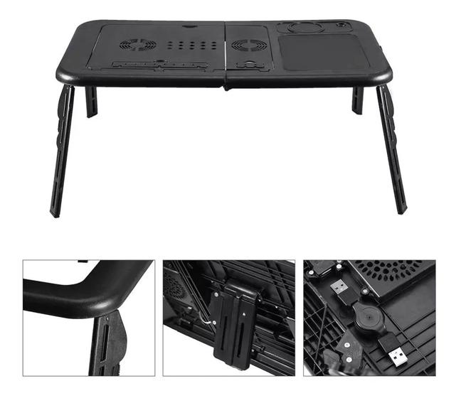 Mesa p/ Notebook dobrável sofá cama Coolers Usb Portátil - Tomate ...
