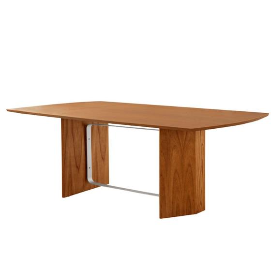 Mesa para Sala de Jantar Pillar 180cm Madeira Tampo Barril Laminado e ...