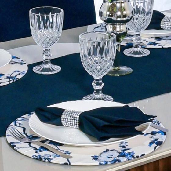 Mesa Posta Para Jantar 6 Lugares Jogo Completo Premium Azul - Charme Do ...