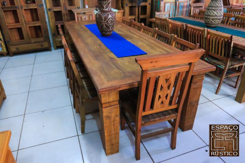 Mesa Retangular Grande c/ 10 Cadeiras - Espaço Rústico - Outros Móveis ...