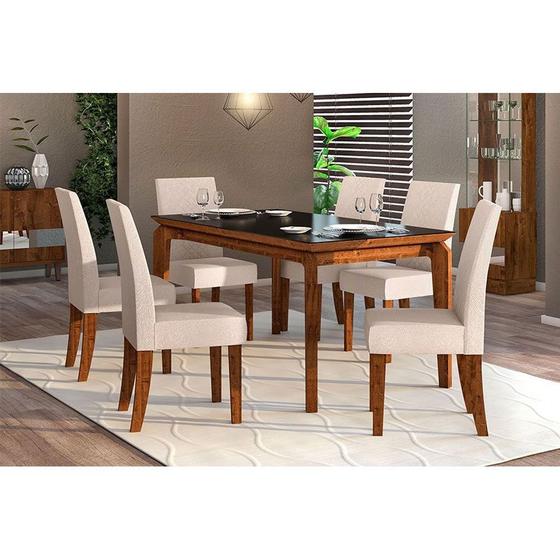 Mesa Rouge/Dalia Tp Vd 170+6 Cad Olimpia Malbec/Bege - DJ Móveis ...