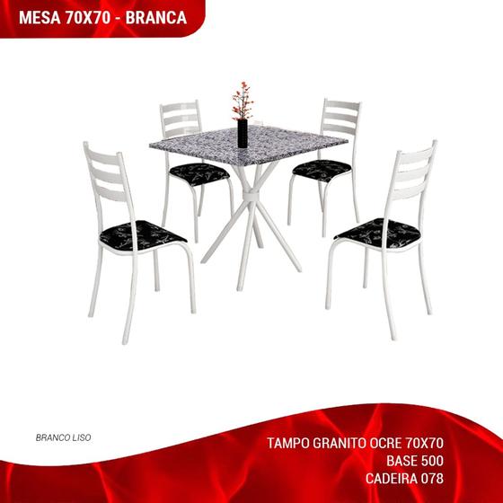 mesa tubular com tampo de granito ocre com 4 cadeira - renovar - Outros Móveis - Magazine Luiza
