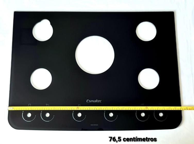 Mesa Vidro Fogão Esmaltec Agata Glass / Jade Glass 5 Bocas - Fogão 5 ...