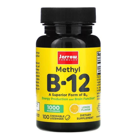 Metil B12 1000mcg 100 Tabletes Mastigaveis Sabor Limao Jarrow Formulas ...