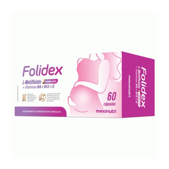 Metilfolato (Folidex ) 420mcg + Vit B6, B12 e E 60 Capsulas - MaxiNutri ...