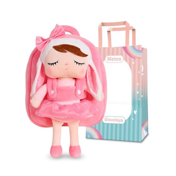 Metoo doll - mochila com boneca 30cm angela floresta coelha com sacola ...