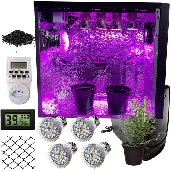 Micro Estufa Cultivo Indoor Full Spectrum Irrigação Pc Grow Completa ...