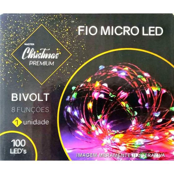 Micro Leds Kit Com 2 Caixas Natalinos 100 Lâmpadas Cada 8 Funções ...