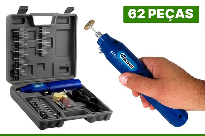 Micro Mini Retífica Lixadeira Sem Fio Com 62 Peças Bivolt Artesanato ...
