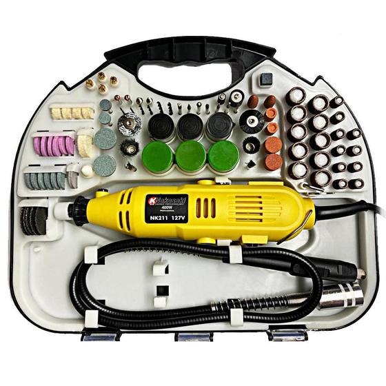Micro Mini Retifica Profissional 210Pçs 400W Nk211 Nakasaki - Kit para ...