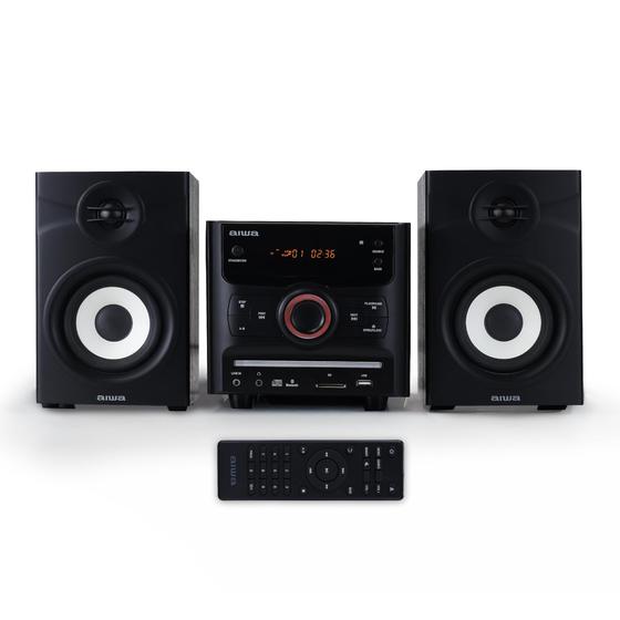 Micro System Aiwa 60W com Bluetooth, Alto-Falantes de Estante e Leitor ...