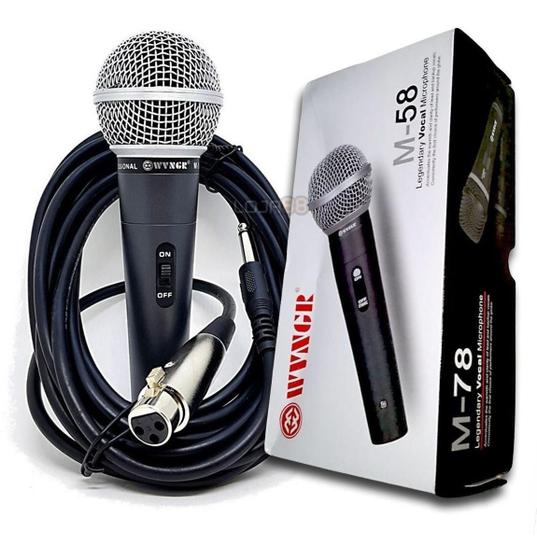 Microfone Com Fio Dinâmico Profissional Metal Cabo 5 Metros - Wvngr ...