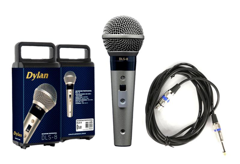 Microfone com Fio Dylan DLS-8 - Microfone Dinâmico - Magazine Luiza