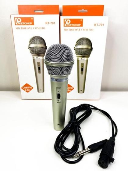 Microfone com fio Ketchup KT MF1002 - Microfone Dinâmico - Magazine Luiza