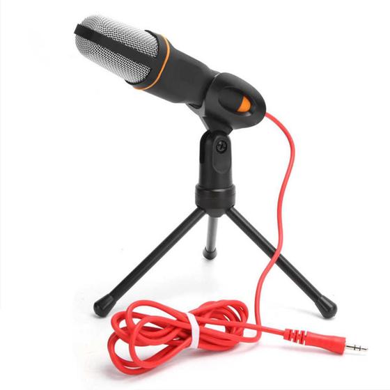 Microfone Condensador Gravação Profissional Tripé P2 - Condenser ...