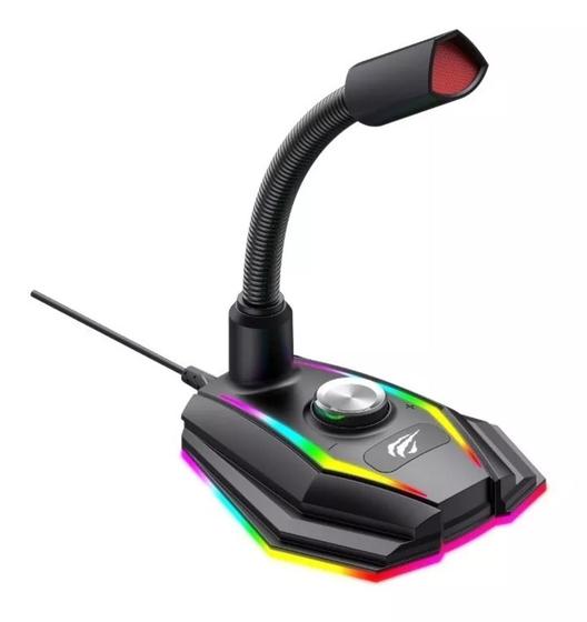 Microfone De Mesa Gamer Havit Gk56 Rgb Usb Plug & Play Preto - Microfone Gamer - Magazine Luiza