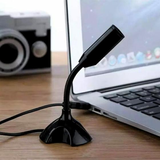 Microfone De Mesa USB LE 917 PC Computador Notebook Ajustável 360º ...