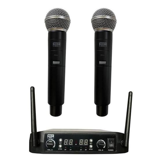 Microfone Duplo De Mao Uhf Sem Fio Pll 100 Canias Uhf-526M - MXT ...