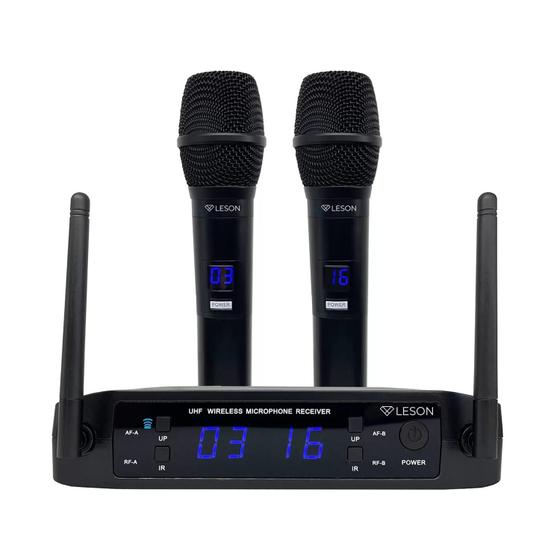 Microfone Duplo Ls916 Dual System Multifrequência - Leson - Microfone ...