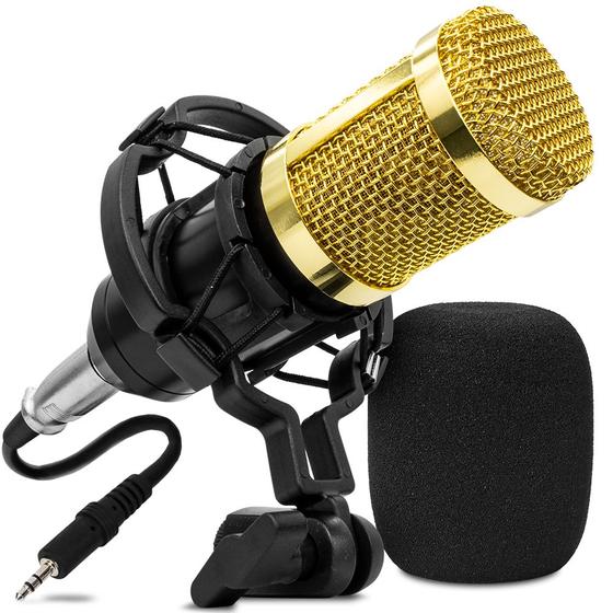 Microfone Estudio Gravaçao Profissional Canto Com Suporte - Tomate ...