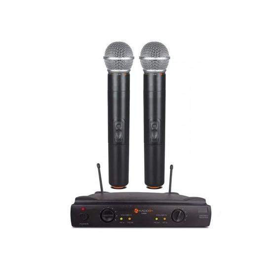 Microfone Kadosh Duplo Sem Fio Uhf Display Digital K-402m - Microfone Dinâmico - Magazine Luiza