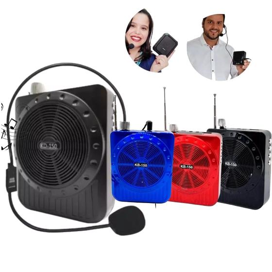 Microfone Megafone Caixa Som Fm Usb Sd Professor Headfone - DACAR ...