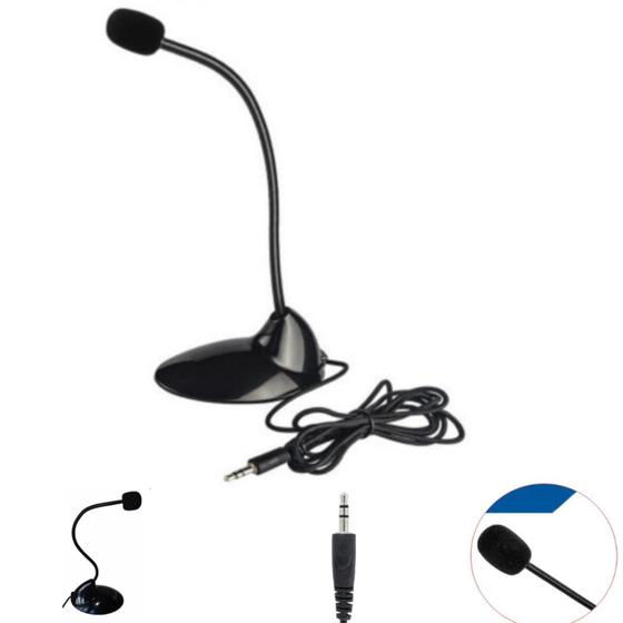 Microfone Multimídia Para PC Notebook Conferência Entrada P2 TM1027 ...