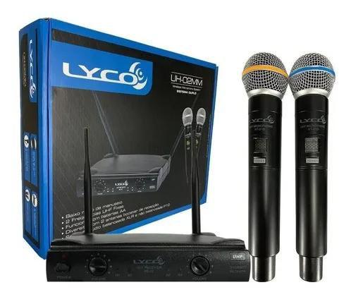 Microfone Profissional Sem Fio Duplo Mão Uhf Lyco Uh02mm - Microfone Dinâmico - Magazine Luiza
