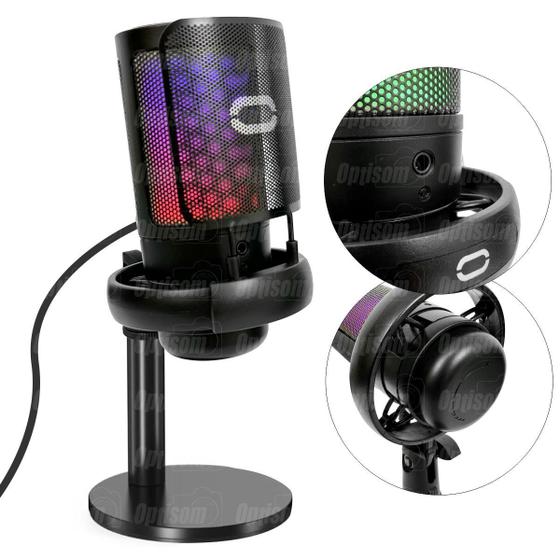 Microfone Rgb Condensador Usb Gamer Lives Mt-1060r Tomate Preto - Microfone Gamer - Magazine Luiza