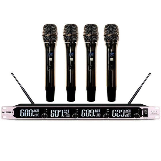 Microfone Sem fio Digital KSR Pro BS054 Quadruplo - Microfone Dinâmico - Magazine Luiza