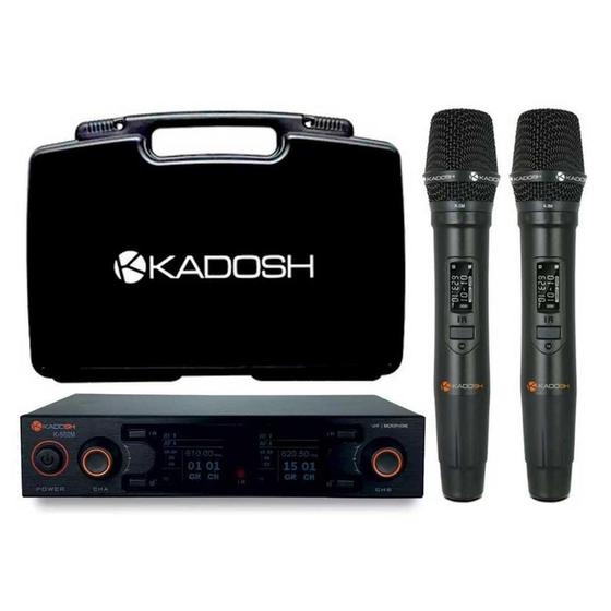 Microfone Sem Fio Kadosh K-502m K502M Dinamico cardioide Carga Por Usb Profissional Sem Fio ...