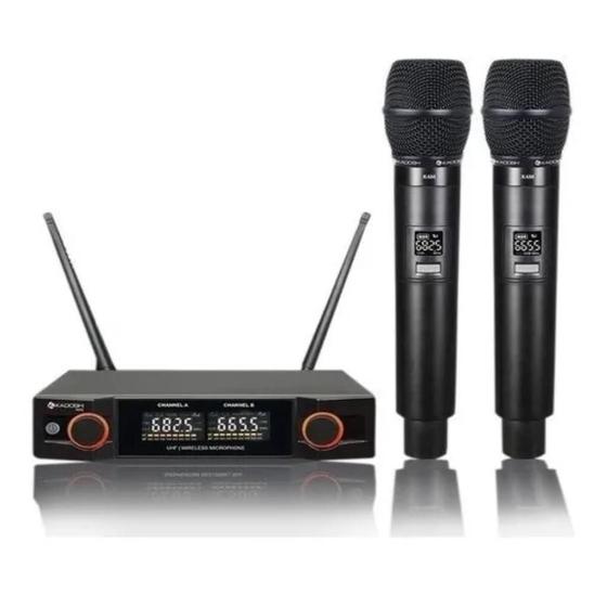 Microfone Sem Fio Kadosh K402M Duplo De Mão Uhf profissional - Microfone Dinâmico - Magazine Luiza