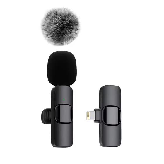 Microfone sem fio Lavalier para celular, gravação de vídeo de áudio ...