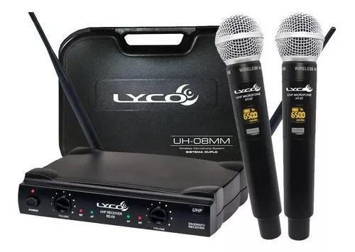 Microfone Sem Fio Lyco UH08MM UHF Profissional De Mão Duplo - Microfone Dinâmico - Magazine Luiza
