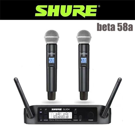 Microfone sem fio shure duplo glxd4 beta 58a novo - Microfone Dinâmico - Magazine Luiza