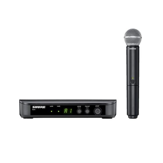 Microfone shure com receptor sem fio bastão de mão blx24br/sm58 freq j10 - Microfone Dinâmico ...