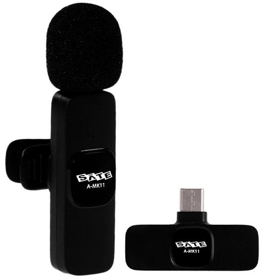 Microfone Wireless para Celular Satellite A-MK11 com USB-C - Preto ...