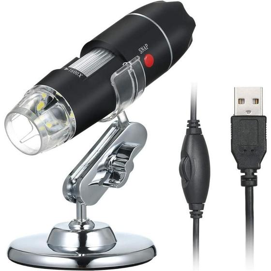 Microscópio Digital USB 1600x 2.0 Mp Zoom Celular Profissional Técnico ...